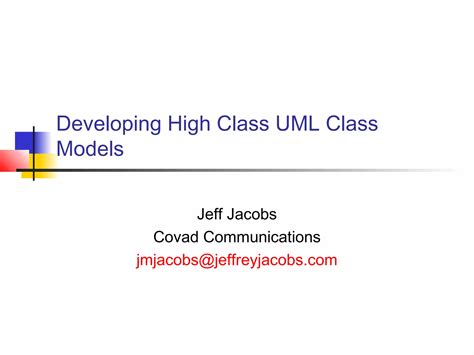 Developing High Class Uml Class Models Ppt