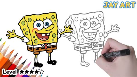 How To Draw SpongeBob SquarePants Step By Step Jay Art YouTube