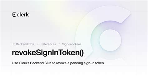 Js Backend Sdk Revokesignintoken