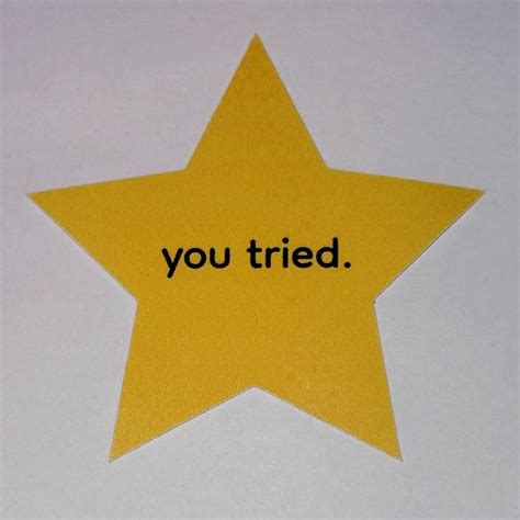 You Tried Star Sticker Etsy