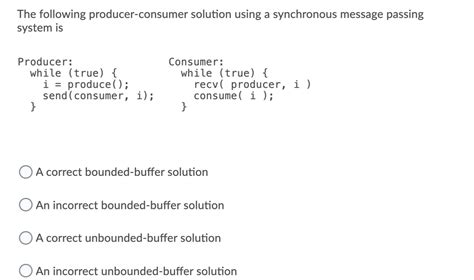 Solved The Following Producer Consumer Solution Using A