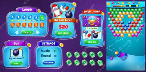 Premium Vector Casual Game Ui Kit Complete With Popups Menus And Game