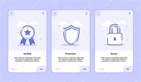 Premium Vector Security Verified Protection Secure Onboarding Screen For Mobile Apps Template