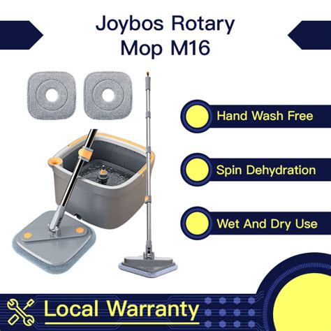 Joybos Rotary Mop M16 Rotary Hands Free Mop Bucket Wet And Dry