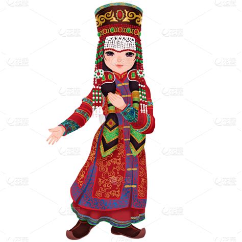 手绘厚涂 少数民族人物形象贴纸3