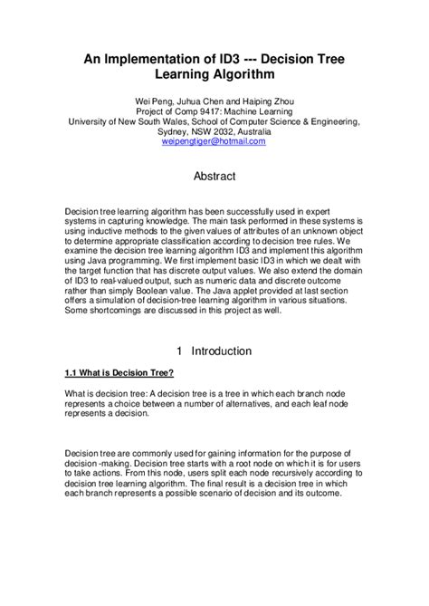 An Implementation Of Id3 Decision Tree Learning Algorithm