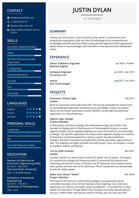 Iot Engineer Resume Sample In 2025 Resumekraft