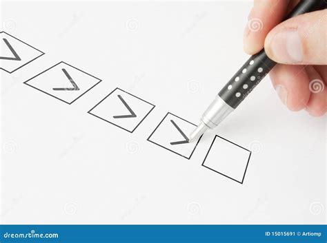 Marking In A Checkbox With Pen Stock Image 15015691