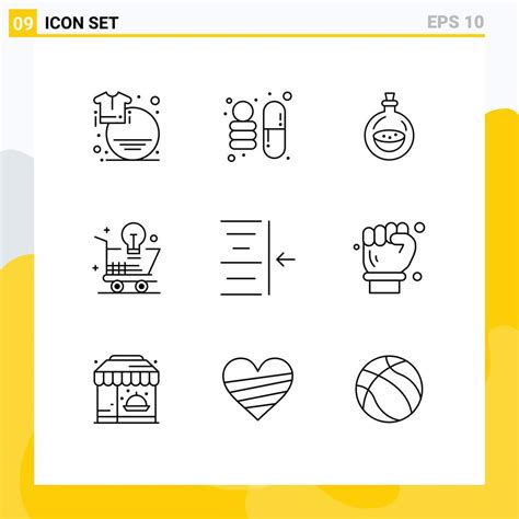 Set Of 9 Vector Outlines On Grid For Indent Idea Perfume Online Cart Editable Vector Design