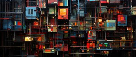 Premium Ai Image A Complex Multicolored Structure With Many Colored