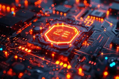 Premium Photo Illuminated Cybersecurity Shield On Computer Motherboard
