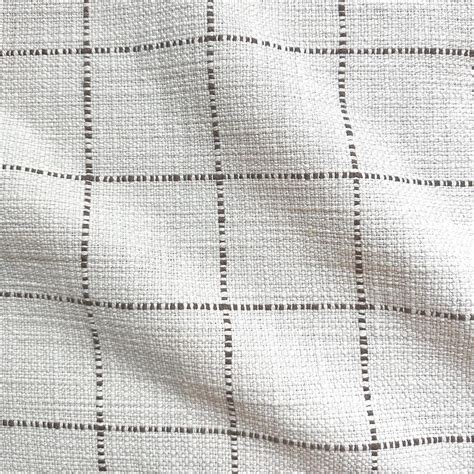 Windowpane Upholstery Fabric For Ottoman Slipcover Cotton Yarn Dyed