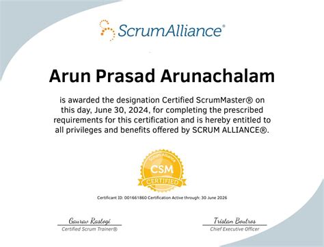 Arun Prasad Arunachalam Pmp® Csm On Linkedin Csmcertification Scrummaster Agile