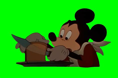 Mickey Mouse Cutting A Thin Slice Of Bread Meme Green Screen Creatorset