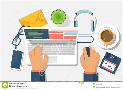 Developer Web Concept Stock Vector Illustration Of Coding 88616769