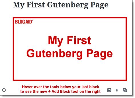 Gutenberg Text Editor Tour Blogaid