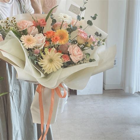 오랜만에 데리고온 파스타거베라 포인트💛 마실꽃다발 M사이즈 플라워스튜디오마실 수지