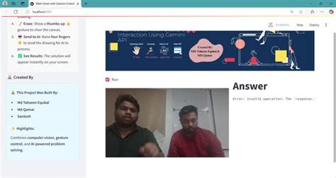 Md Tahseen Equbal On Linkedin Mathsolverwithgestureinteraction