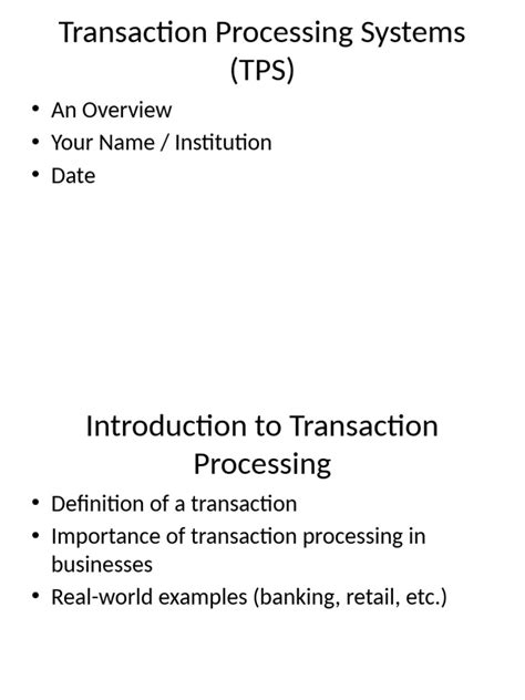 Transaction Processing Pdf