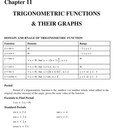 Solution Chapter 11 High School Mathematics Trigonometric Functions