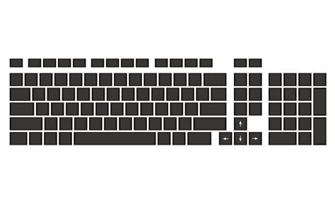 Gray Computer Keyboard With Empty Space For Text Isolated On White