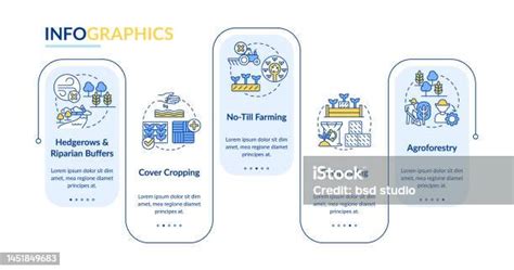 Regenerative Agriculture Techniques Blue Rectangle Infographic Template Stock Illustration