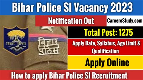 Bihar Police Si Vacancy 2023 Bpssc Police Si Recruitment 2023