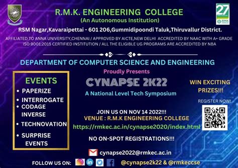 Greetings From Rmkec Cse Presenting You The Most Awaited National Level Tech Symposium Of R M K