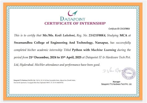 🎓 Successfully Completed Internship In Python With Machine Learning
