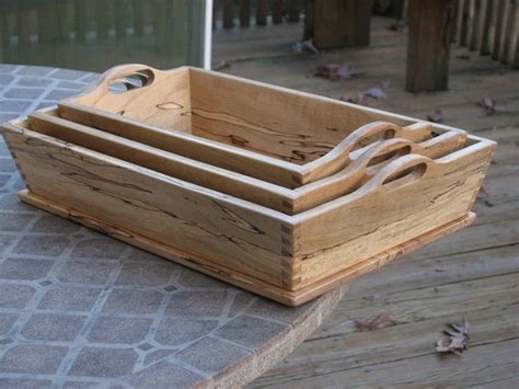 Nested Spalted Maple Serving Trays Woodworking Projects Unique Easy