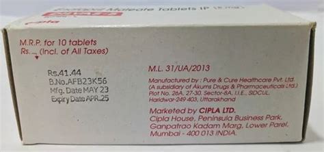 Dilvas 5mg Tablet At ₹ 31 Stripe Enalapril Tablet In Nagpur Id 2852871350812