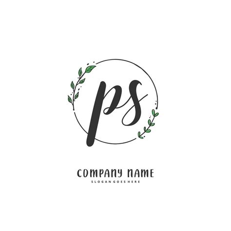 Ps Initial Handwriting And Signature Logo Design With Circle Beautiful