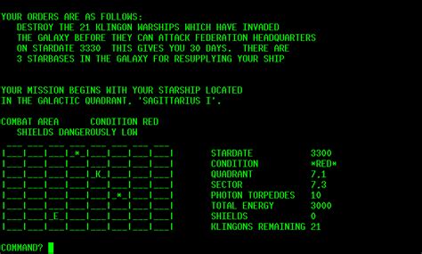 Basic Star Trek Games