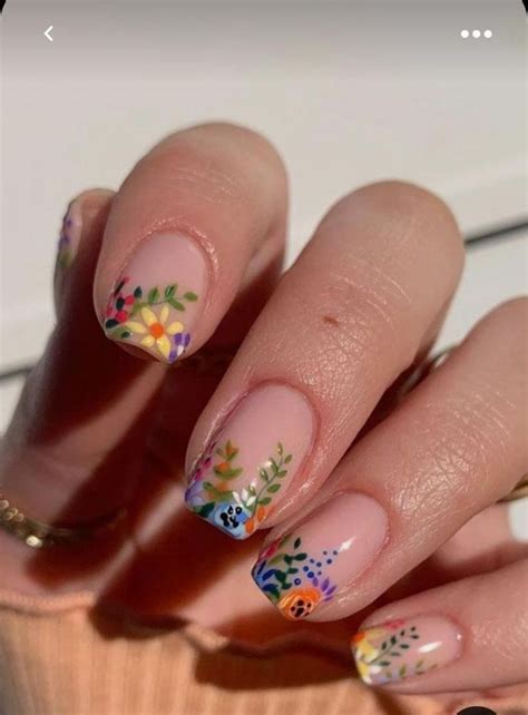 Colourful Nail Art 🌈🌈 Floral Nails Flower Nails Bridal Nails