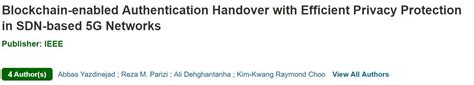 Blockchain Enabled Authentication Handover With Efficient Privacy Protection In Sdn Based 5g
