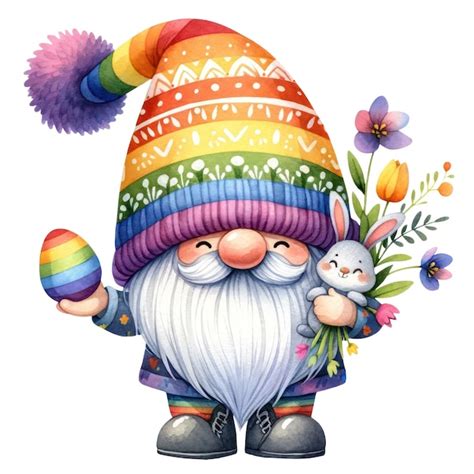 Premium Psd Cute Gnome Easter Day Clipart Illustration