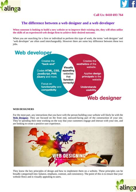 Ppt The Difference Between A Web Designer And A Web Developer