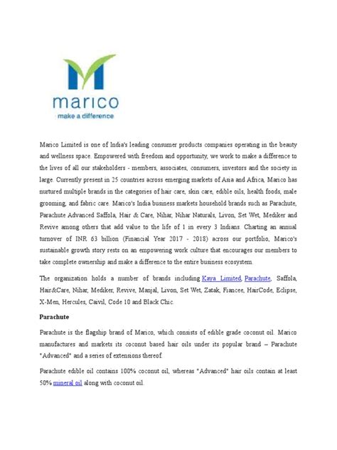 Oee Improvement And Root Cause Analysis Of Marico Limited Pdf Business