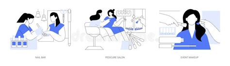 Beauty Salon Isolated Cartoon Vector Illustrations Se Stock Vector