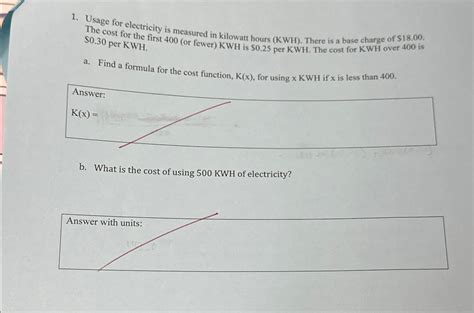 Solved Usage For Electricity Is Measured In Kilowatt Hours
