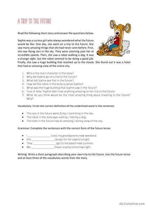 The Future Reading Comprehension An… English Esl Worksheets Pdf And Doc