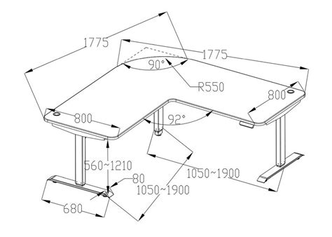 Mendler Eck Schreibtisch Hwc D40 Computertisch Elektrisch Höhenverstellbar 178x178cm 84kg Braun
