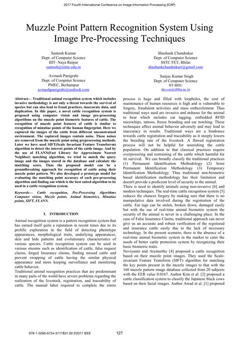 pdf muzzle point pattern recognition system using image pre processing techniques