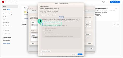 Loading Singpass Root Signing Certificate Signify User Guide