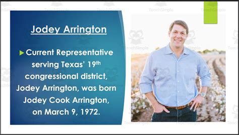 U S Representative Jodey Arrington Tx 19th Bio Ppt By Teach Simple