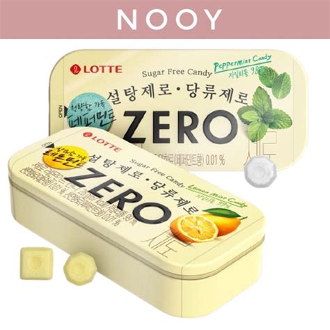 Lotte Zero Sugar Free Candy 28g 6ea 99 Xylitol Lemon Peppermint Mint Candy Shopee Malaysia