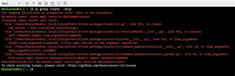 azure cli bug az group create no module named azure mgmt resource