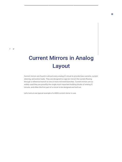 Current Mirrors In Analog Layout Pulsic Pdf
