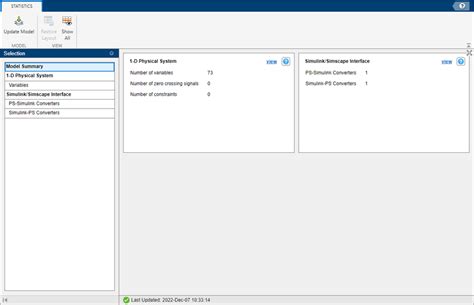 View Model Statistics