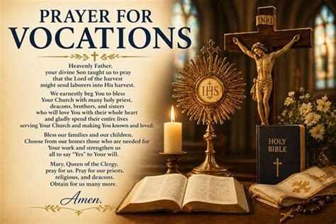 299 Prayer For Vocations To Priesthood Religious Life Marriage And